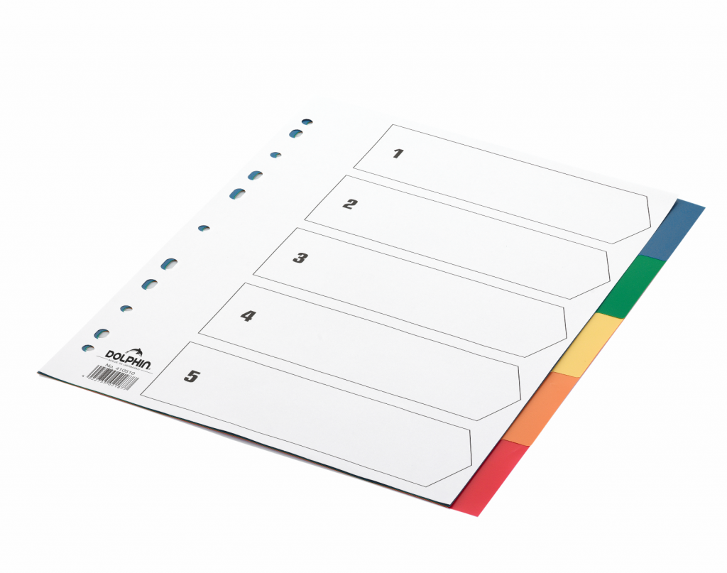 DOLPHIN DIVIDER 5 PART COLOUR 410510 – Welcome To Crescent Book Shop