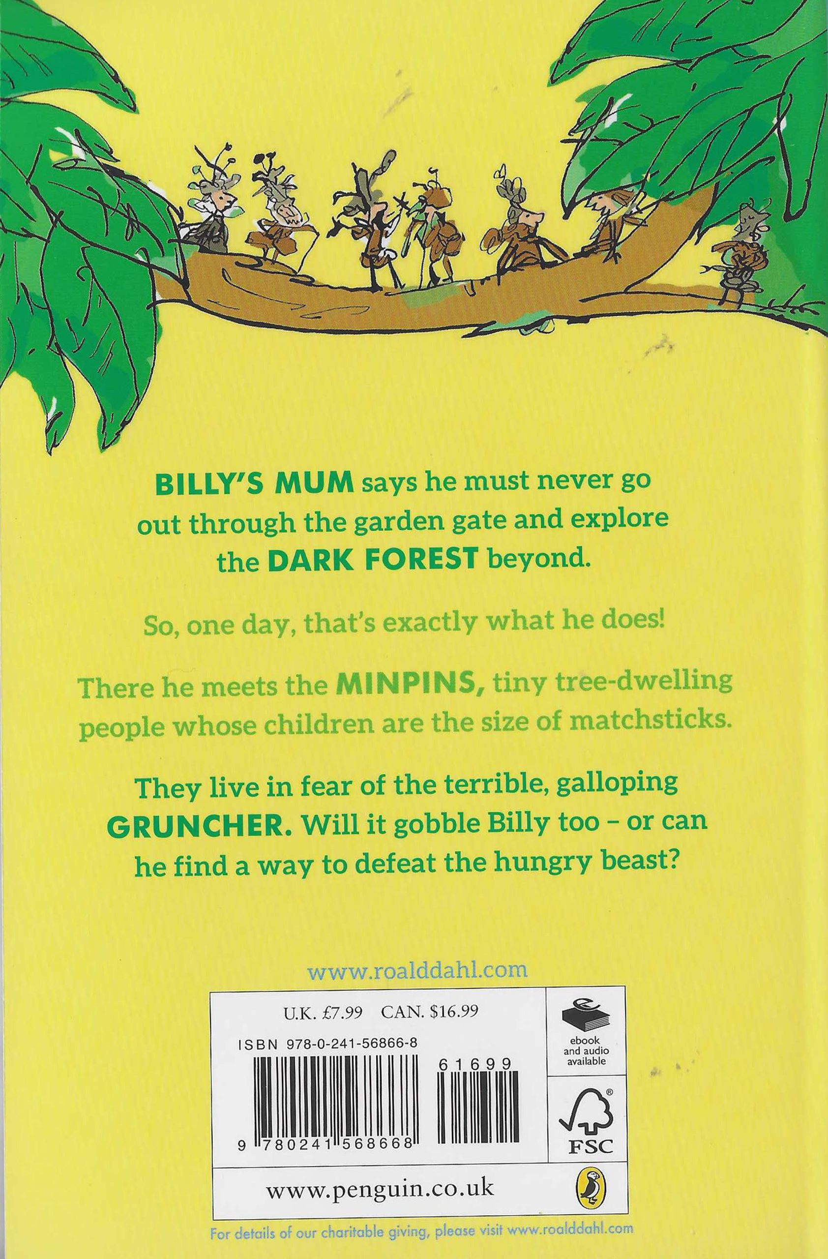 ROALD DAHL BILLY AND THE MINPINS – Welcome To Crescent Book Shop